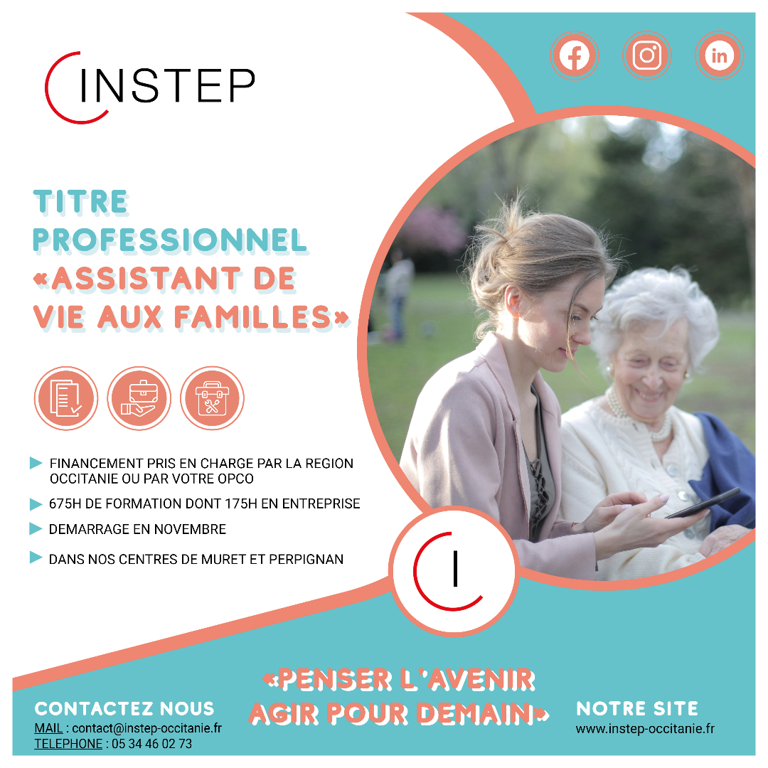 INSTEP OCCITANIE - Le TP ADVF, un tremplin vers les métiers du soin